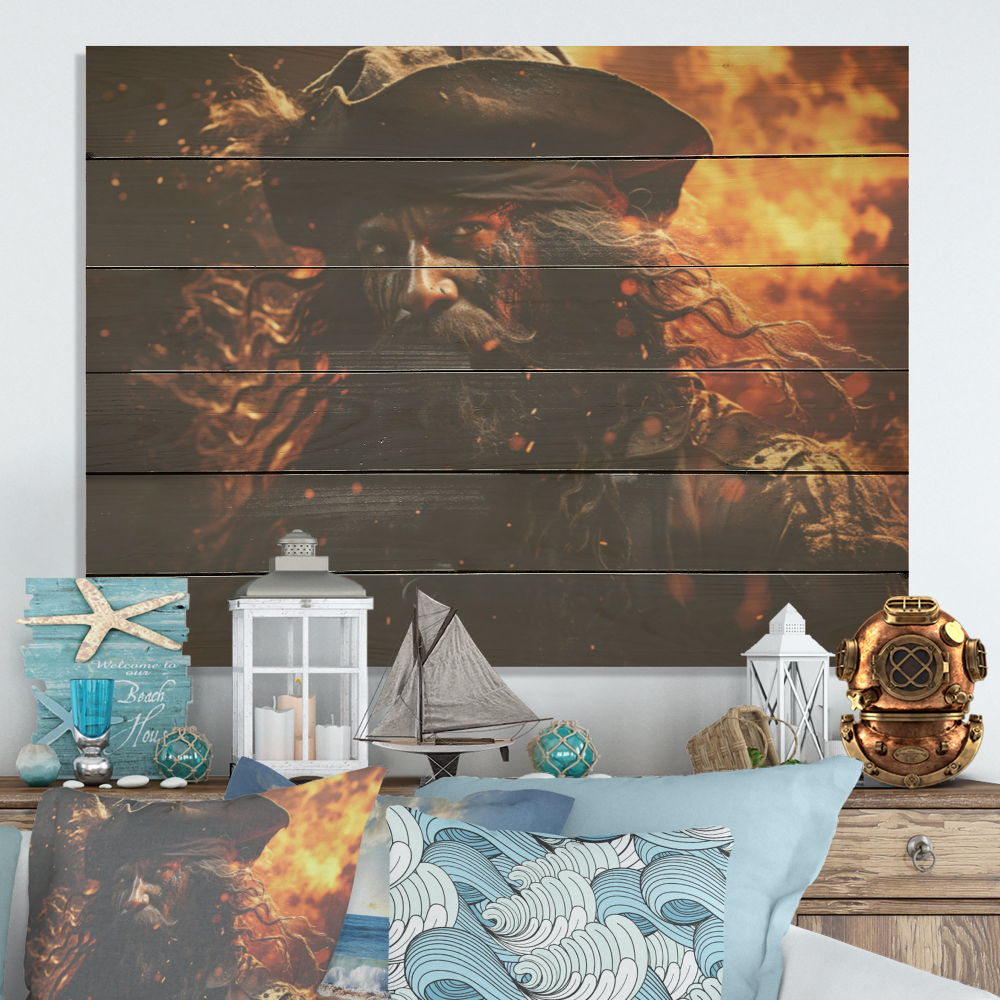 Red Barrel Studio® Pirates Firy Vengeance - Pirate Wood Art On Natural ...