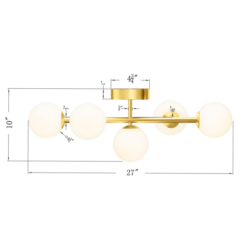 George Oliver Johnnell 5 - Light Dimmable Vanity Light & Reviews | Wayfair