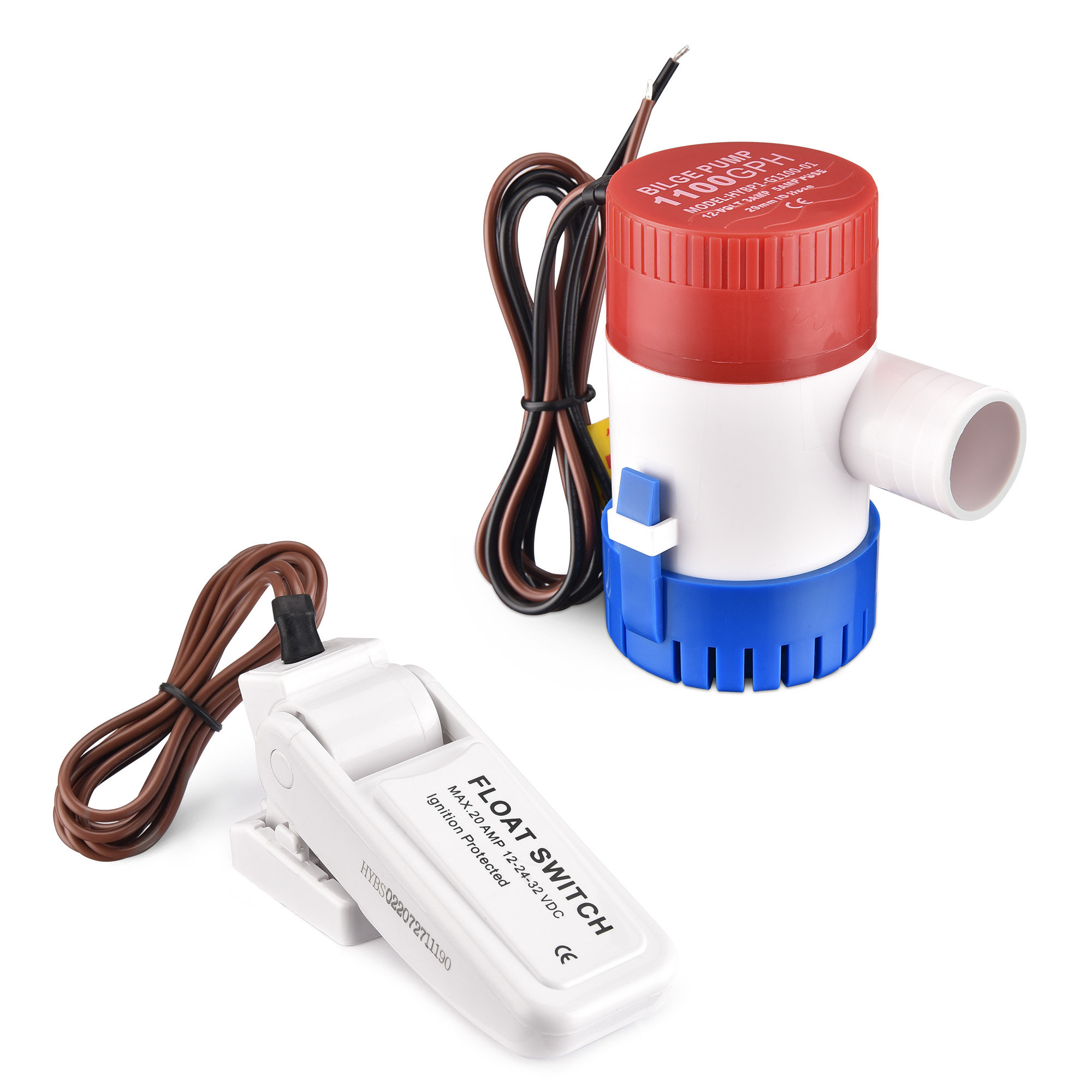 Arlmont & Co. 1100GPH 12V Electric Marine Submersible Bilge Sump Water ...