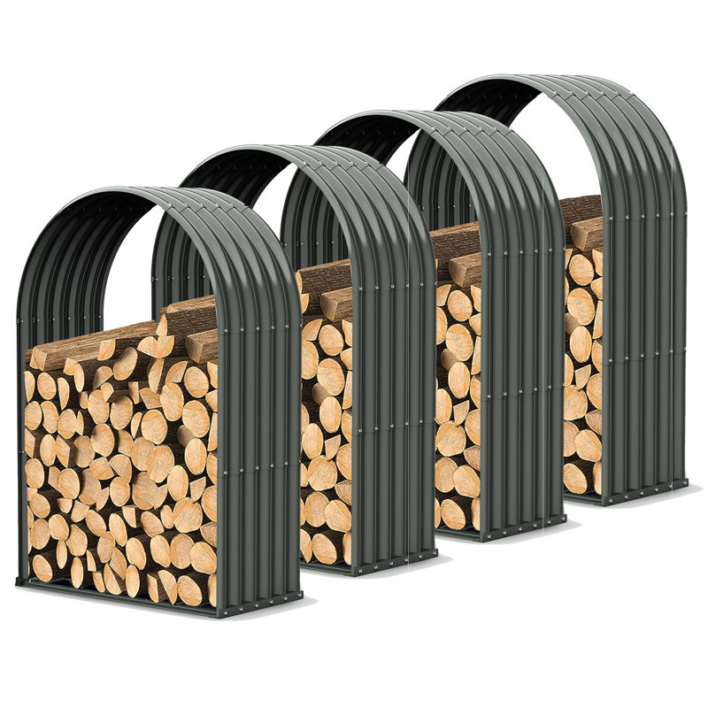 waveflower 36'' W Metal Log Rack | Wayfair