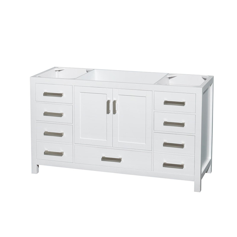 Wyndham Collection Sheffield 59" Freestanding Single Vanity Base Only ...