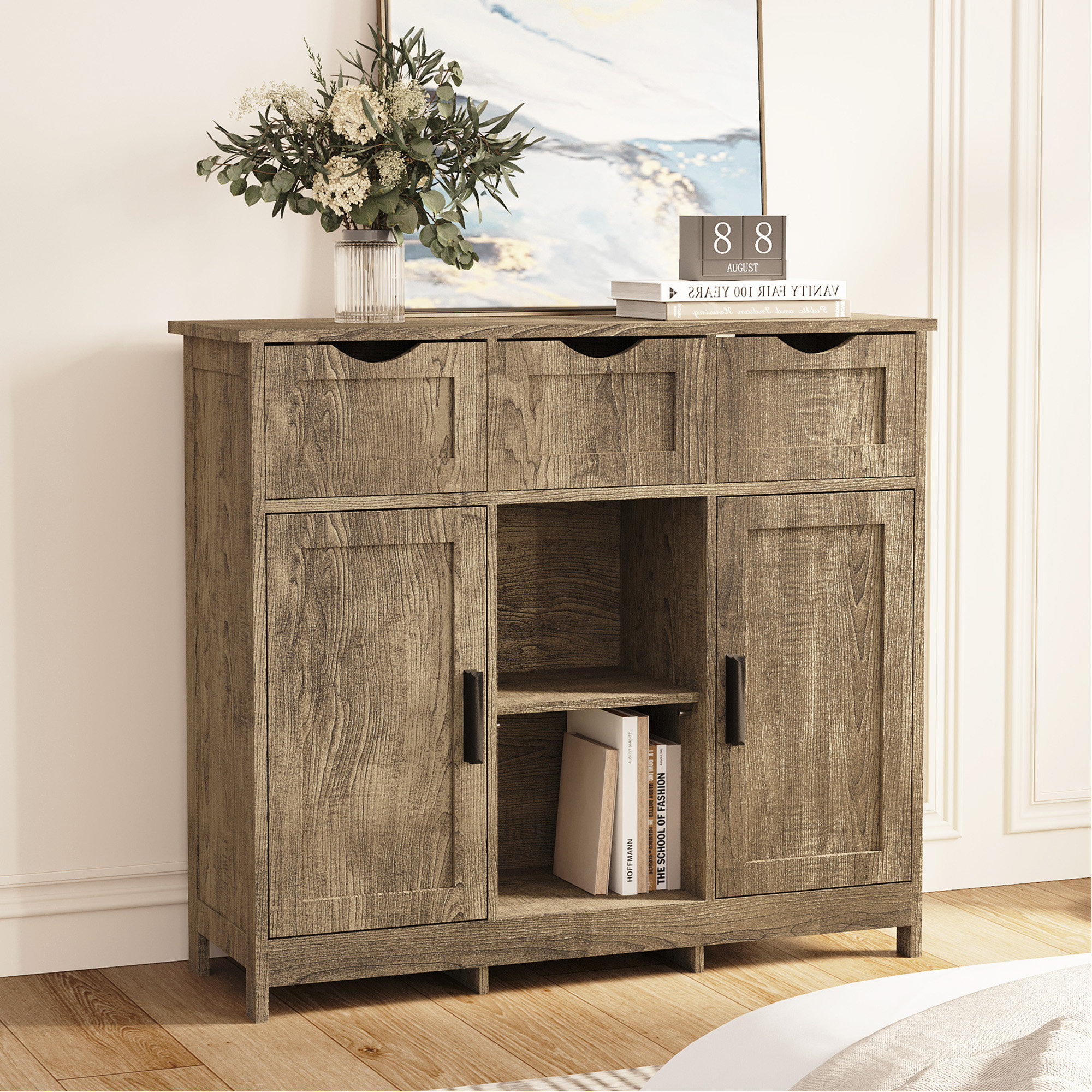 Ebern Designs Versatile Storage Cabinet With Adjustable Shelves And ...