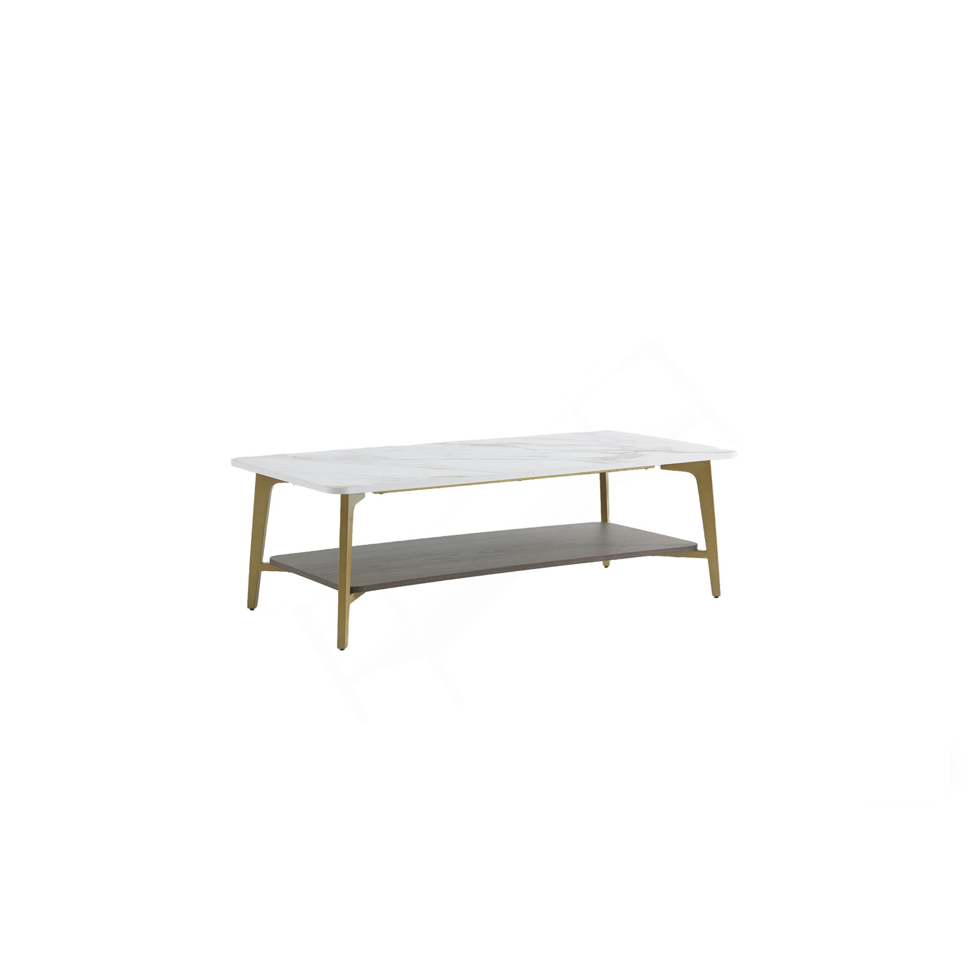 Ivy Bronx Coffee Table Rectangular Center Table For Living Room Open Space Side Table With Metal ...