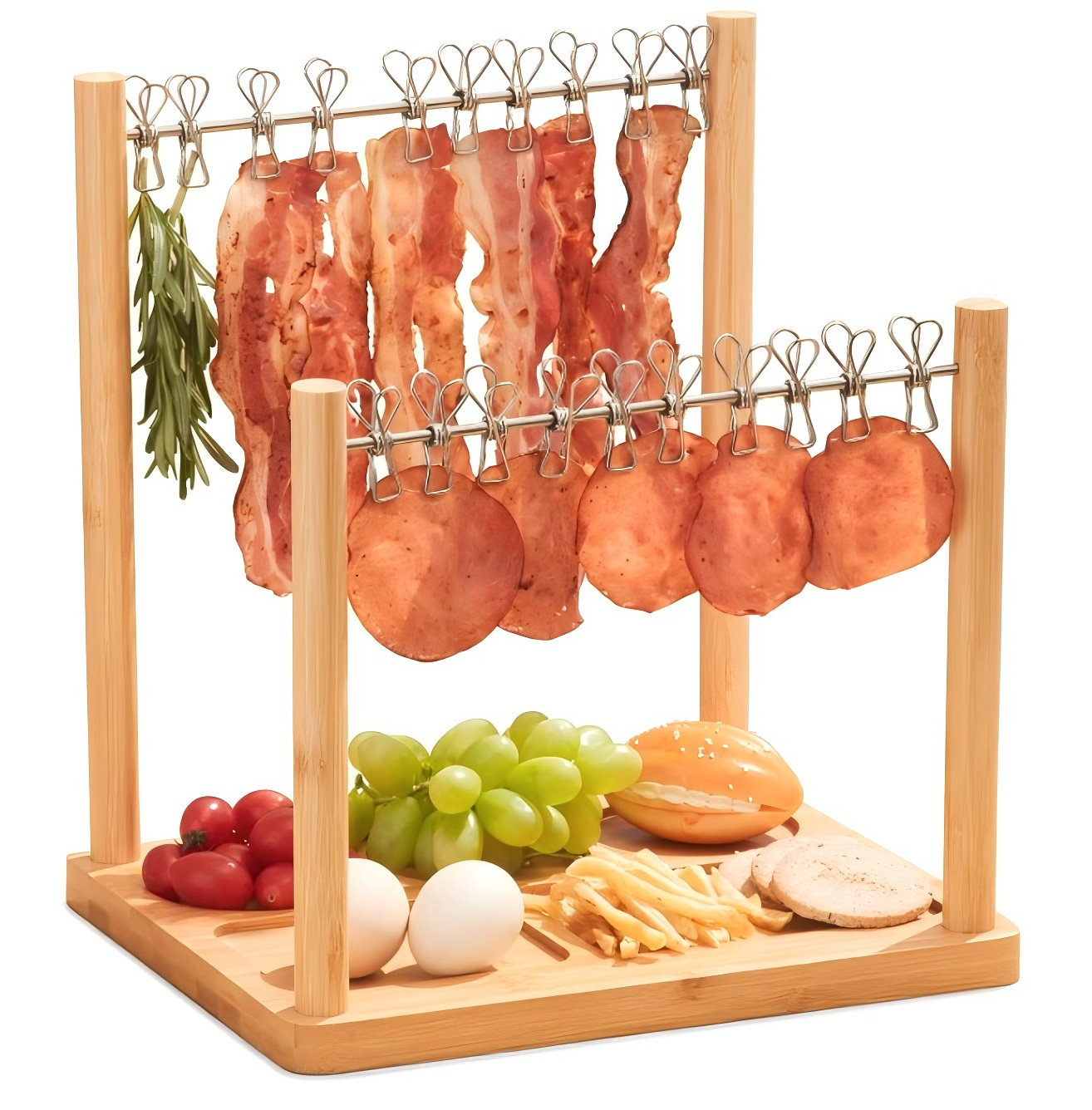 Latitude Run® Bacon Display Rack, Bacon Clothesline Serving Tray, Bacon ...