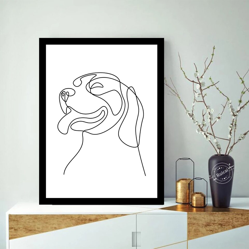 Wrought Studio Happy Dog - Picture Frame Drawing Print | Wayfair