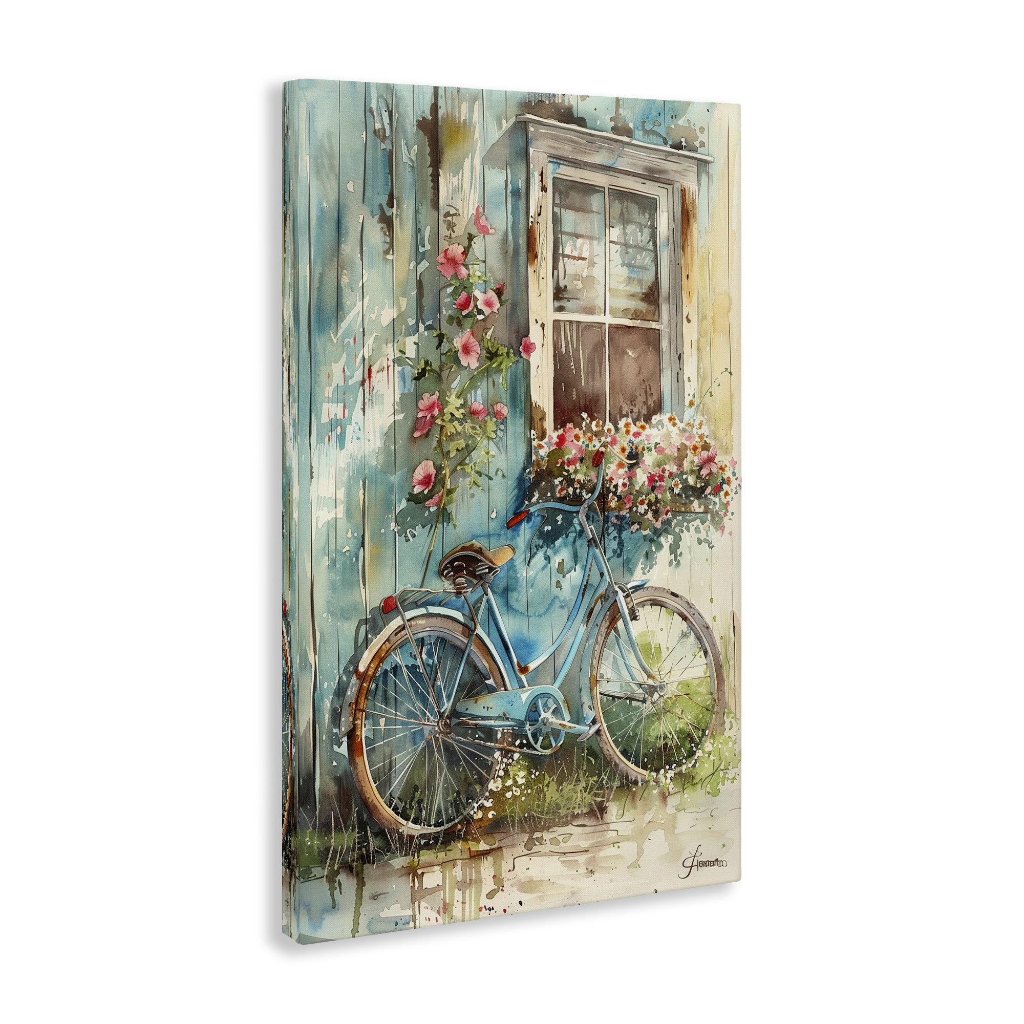 August Grove® Leaning Spring Bicycle Canvas Wall Art by Franklyn ...
