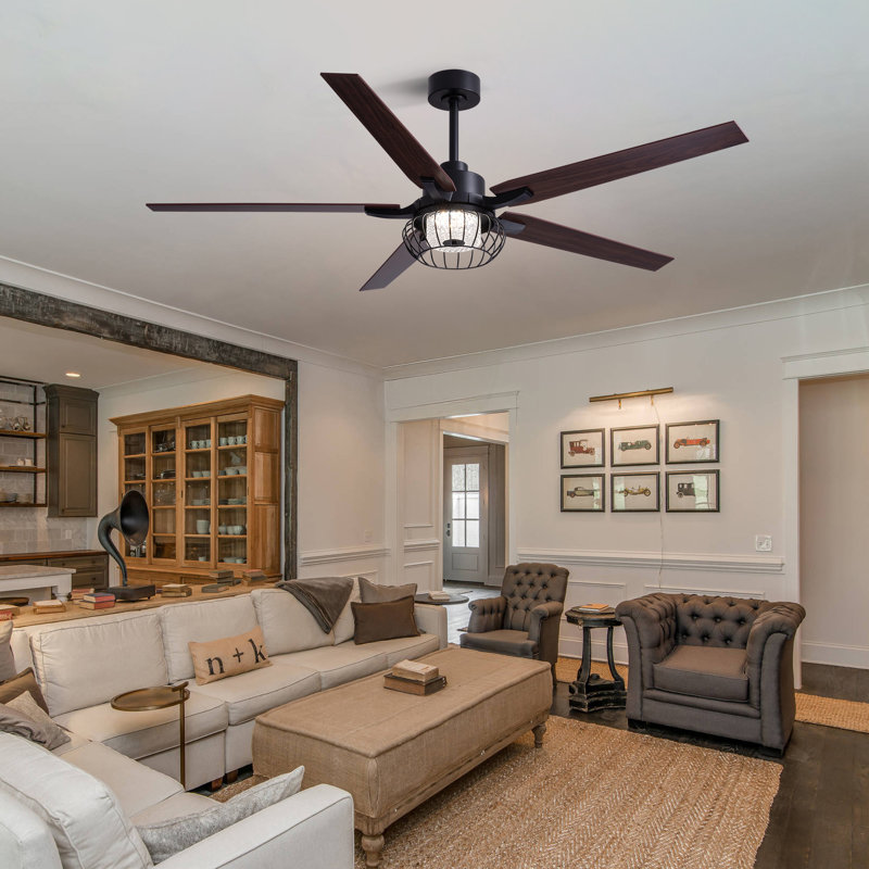 Williston Forge 64" Ceiling Fan With Light Kit And Remote Control | Wayfair