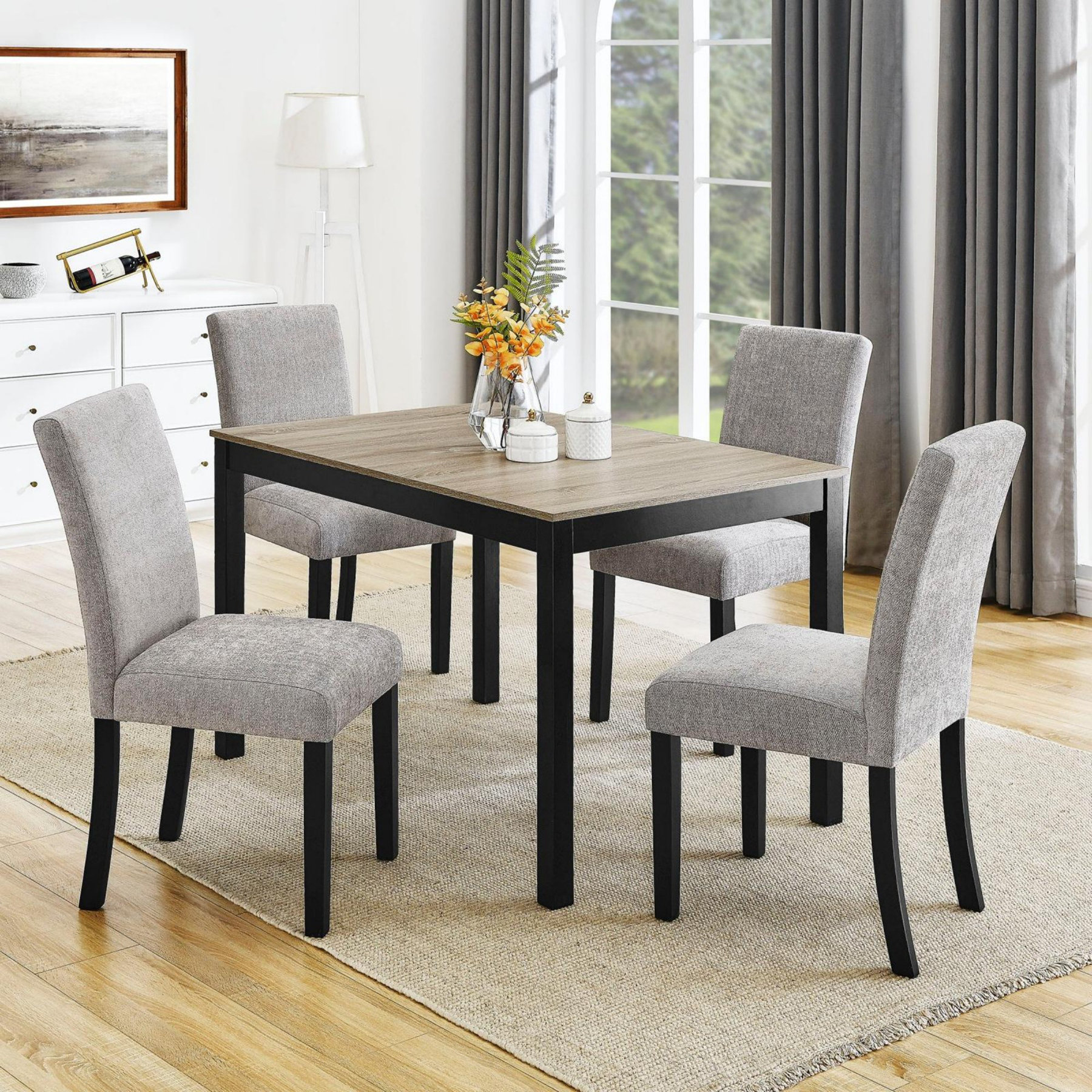 Winston Porter 1pc Contemporary Rectangular Two Toned Dining Table ...