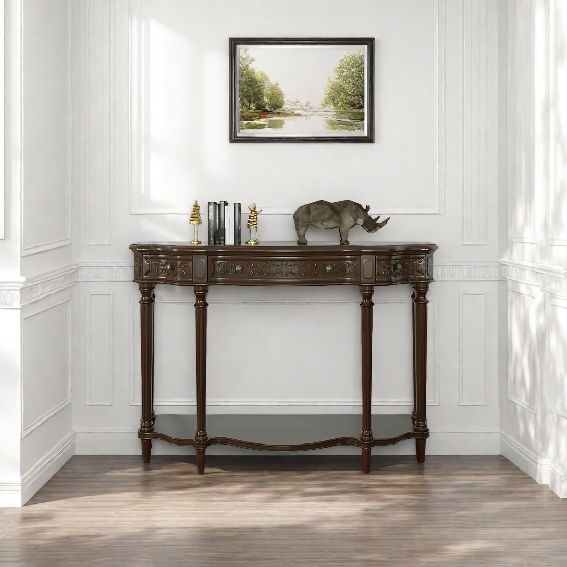 Canora Grey Retro Carved Console Table | Wayfair