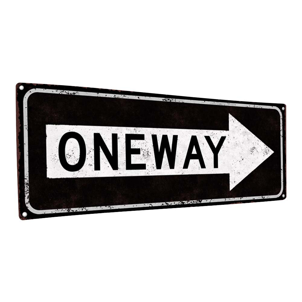 Trinx Distressed, One Way Right Metal Sign | Wayfair