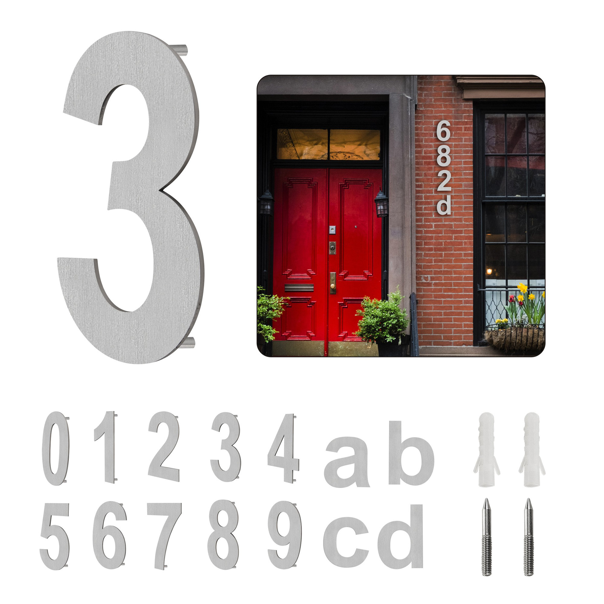 ARC 6'' House Number Stainless Steel 304, Modern Floating House Numbers ...