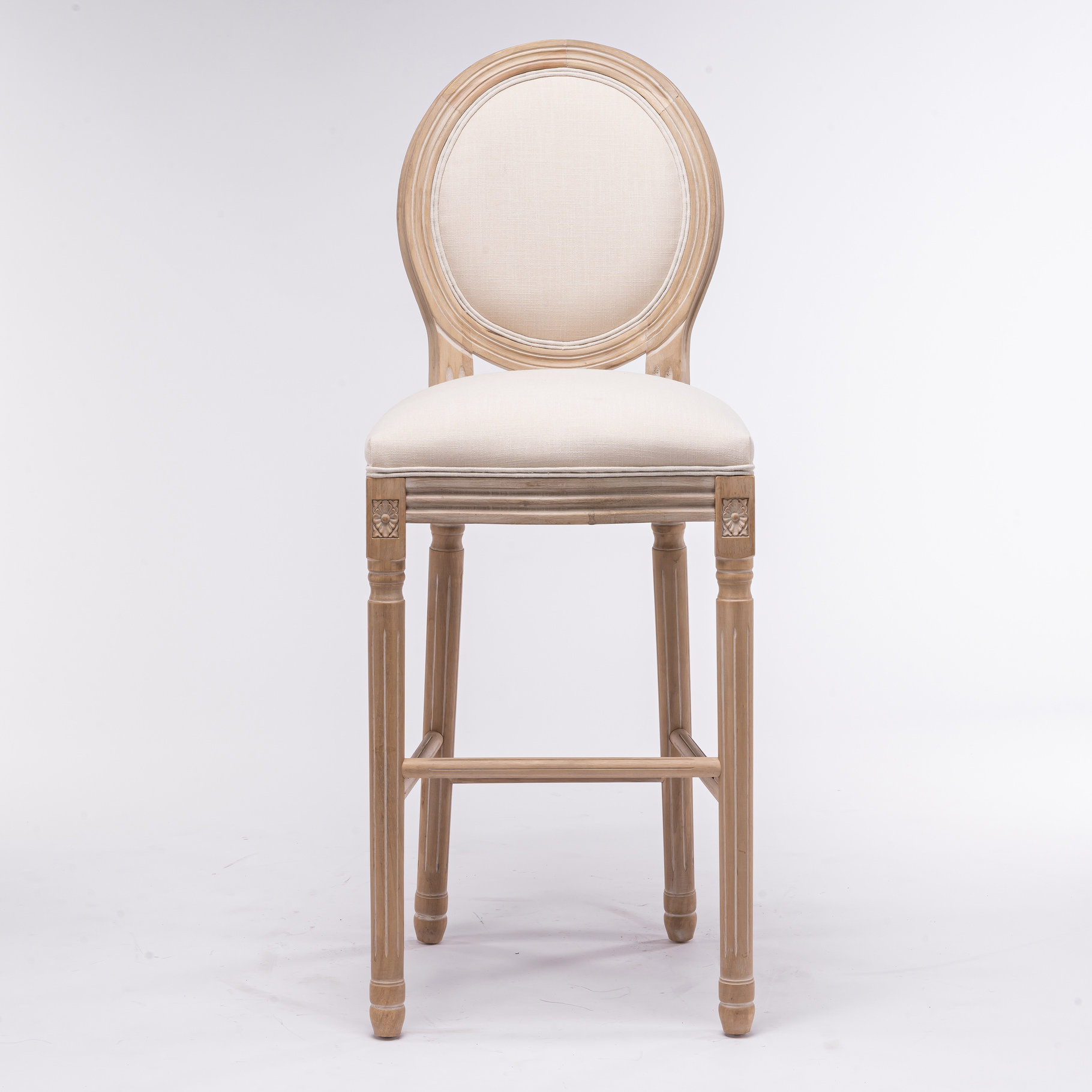 Ophelia & Co. Beige Upholstered French Country Stools - Wood With ...