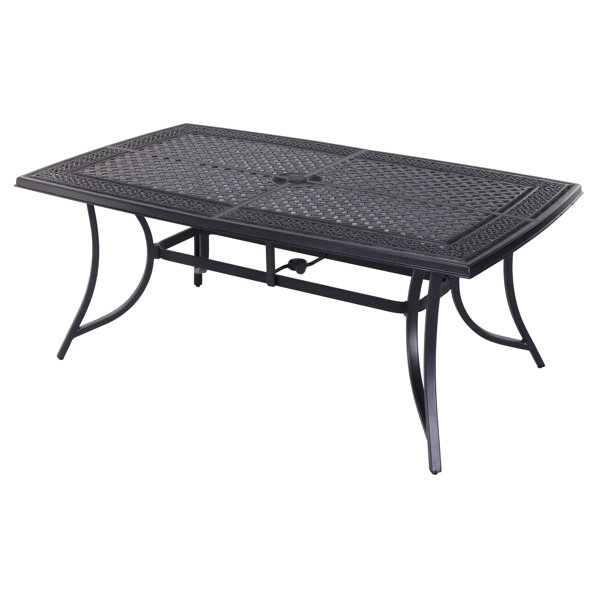 Red Barrel Studio® 42" X 72" Patio Table Aluminum Cast Weatherproof ...