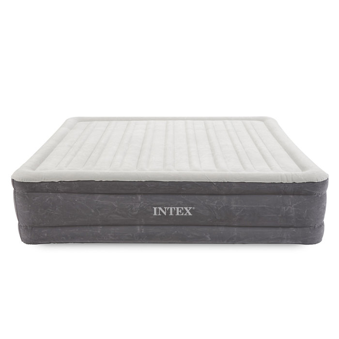 Intex 18-inch Inflatable Elevated Premium Comfort Airbed w/ Built-In ...