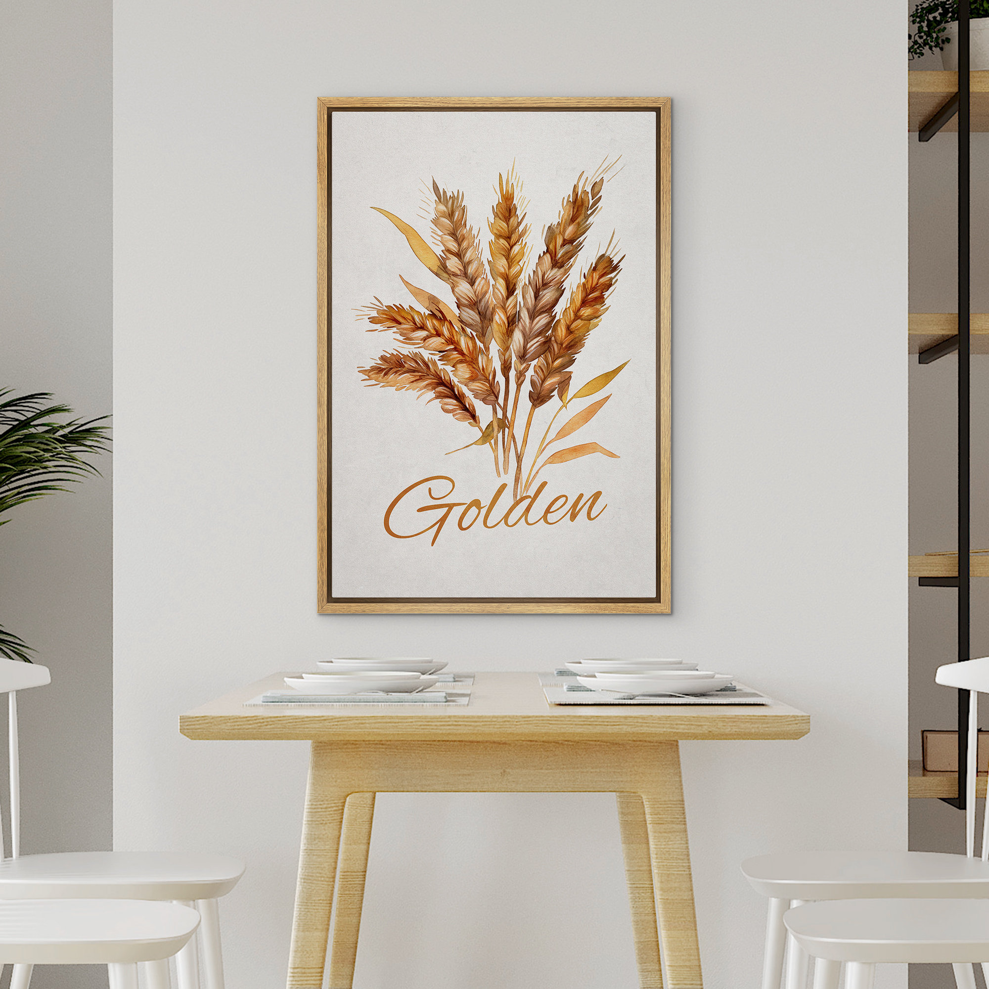 wall26 Wheat Farmhouse Barn Decor Framed Master Bedroom Wall Art Canvas ...