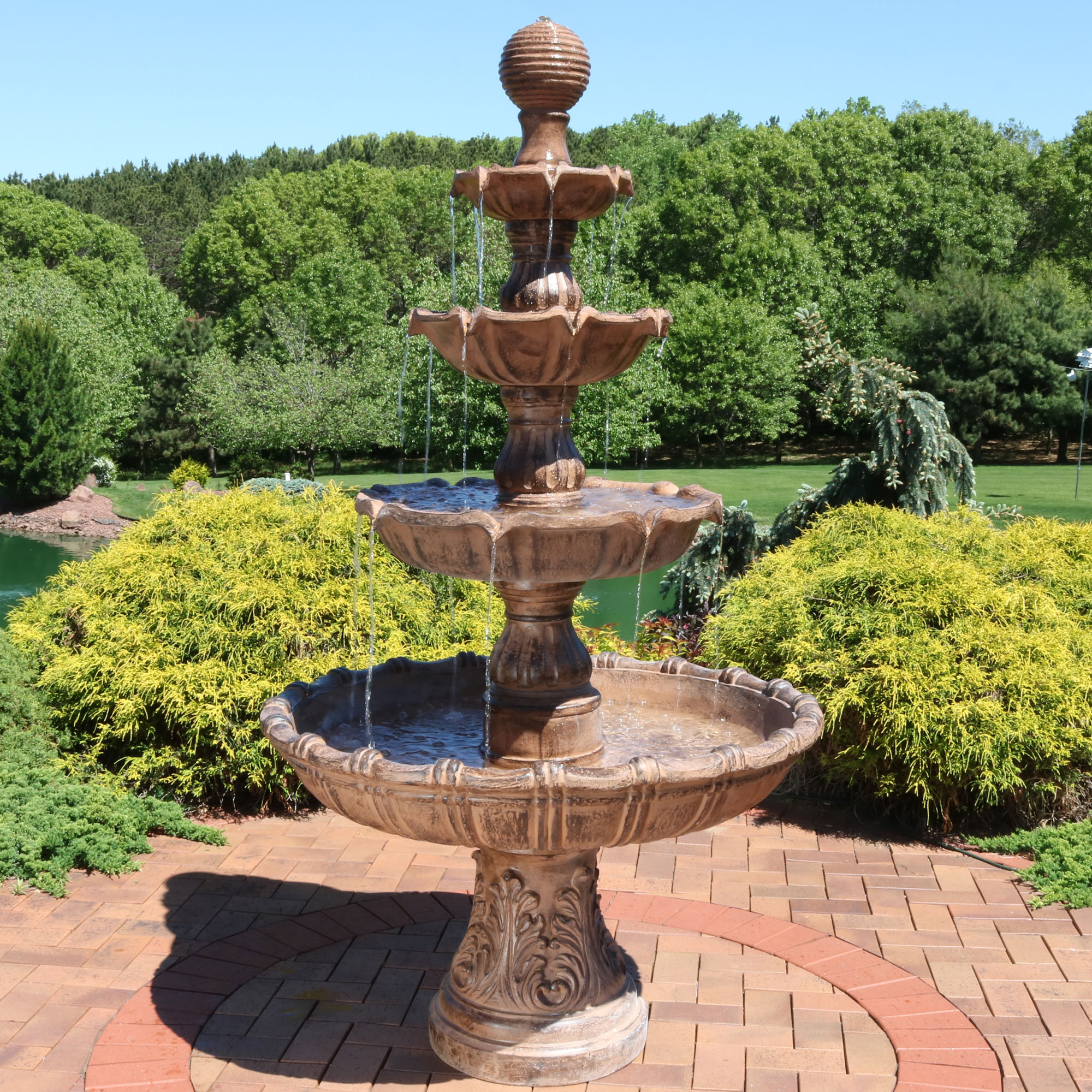 Astoria Grand Dunston Tiered Ball Traditional Resin 4-Tier Outdoor ...