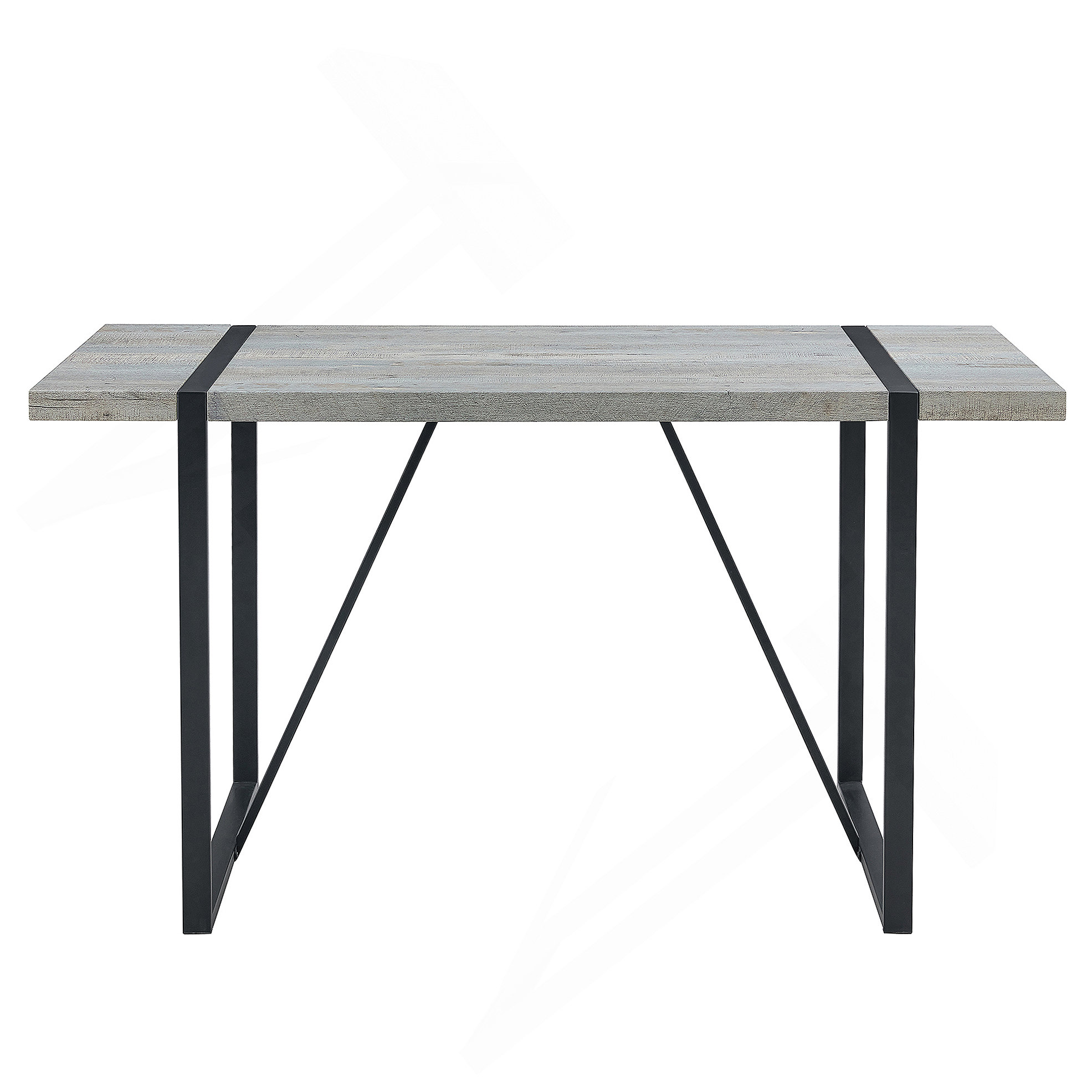17 Stories Industrial Rectangular MDF Light Grey Patterned Dining Table ...