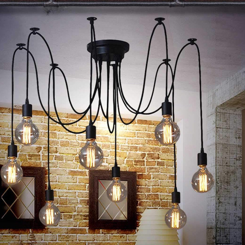 17 Stories Classic Spider pendent Lamps, Ajustable DIY Ceiling Spider ...