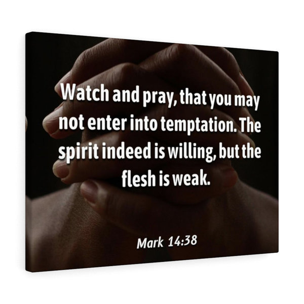 Blue Elephant Temptation Mark 14:38 - Wrapped Canvas Print | Wayfair.co.uk