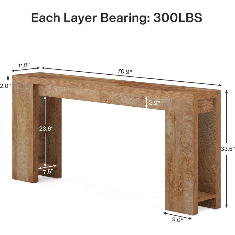 Loon Peak® Extra Long Console Table, Farmhouse Wood Sofa Table | Wayfair