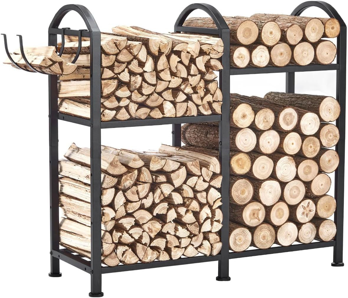 Rebrilliant Heavy Duty Black Stainless Steel Firewood Rack - Adjustable ...