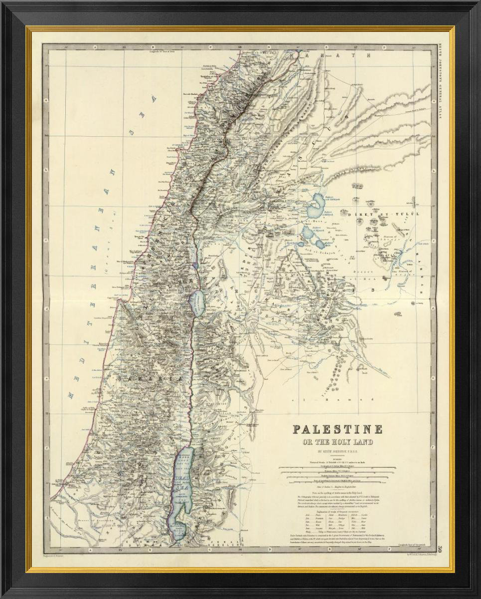 Global Gallery 'Palestine, 1861' by Alexander Keith Johnston Framed ...