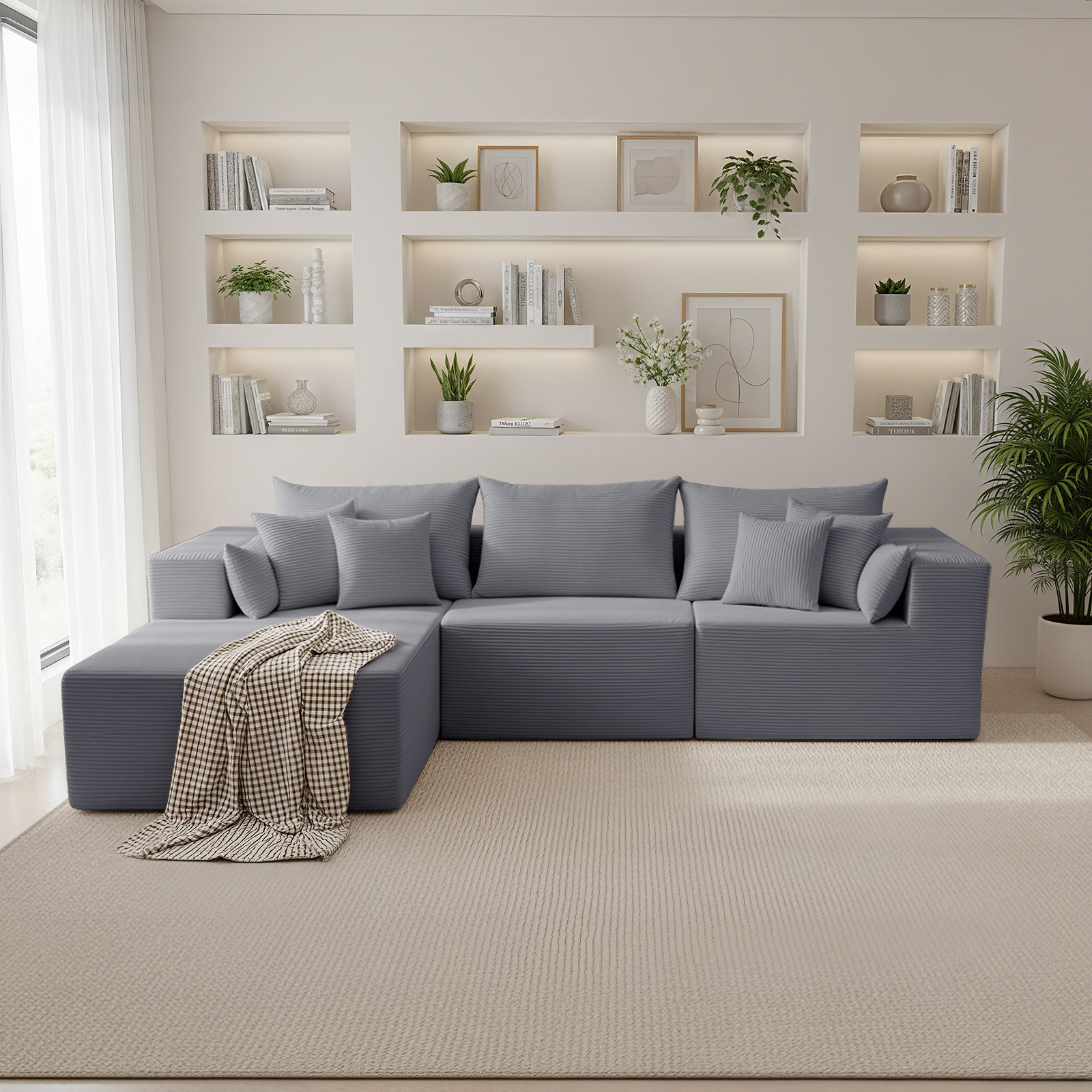 Ebern Designs Modular and combinable L-shaped sofa | Wayfair
