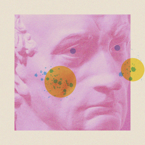 Happy Larry Collage With Plaster Antique Sculpture Of Human Face by ...