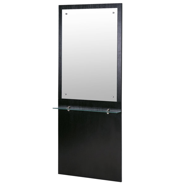 Inbox Zero Wall Mount Barber Station Modern Beveled with Shelf Accent ...