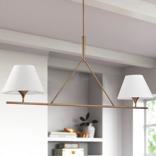 Willa Arlo Interiors Hinesville 2-Light White Fabric Shade Dimmable ...