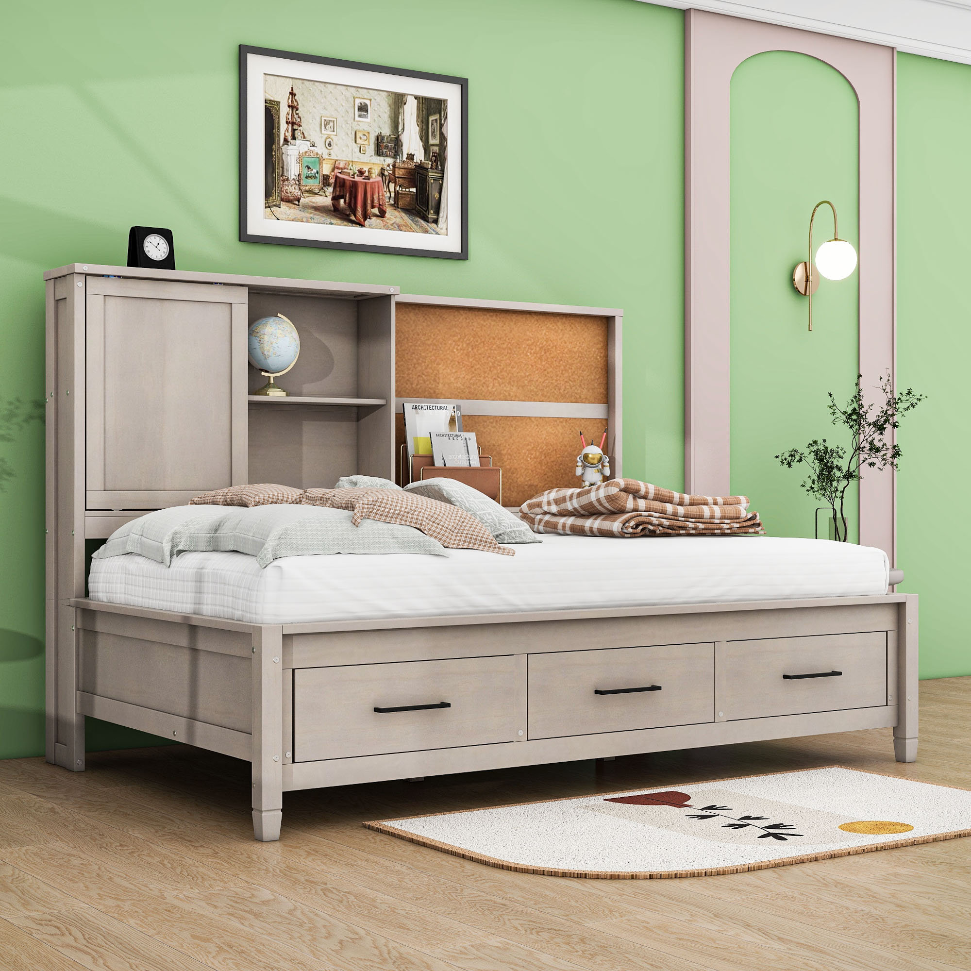 Red Barrel Studio® Hailyn Twin Size Daybed with Storage Shelves,USB ...