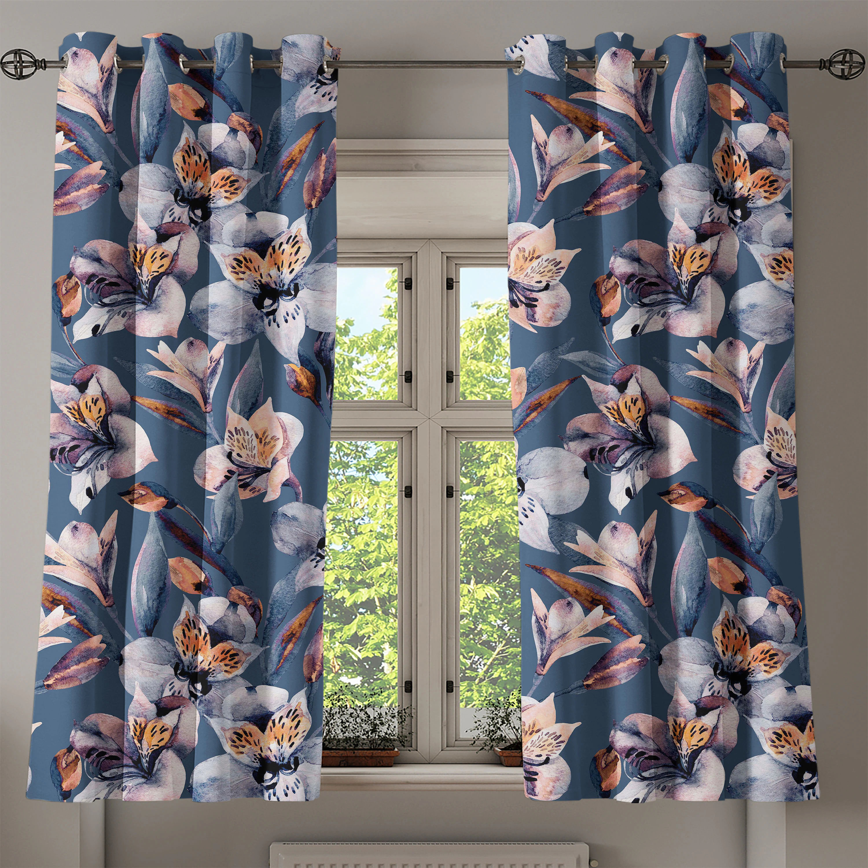 East Urban Home Delianys Polyester Semi-Sheer Curtain Pair | Wayfair