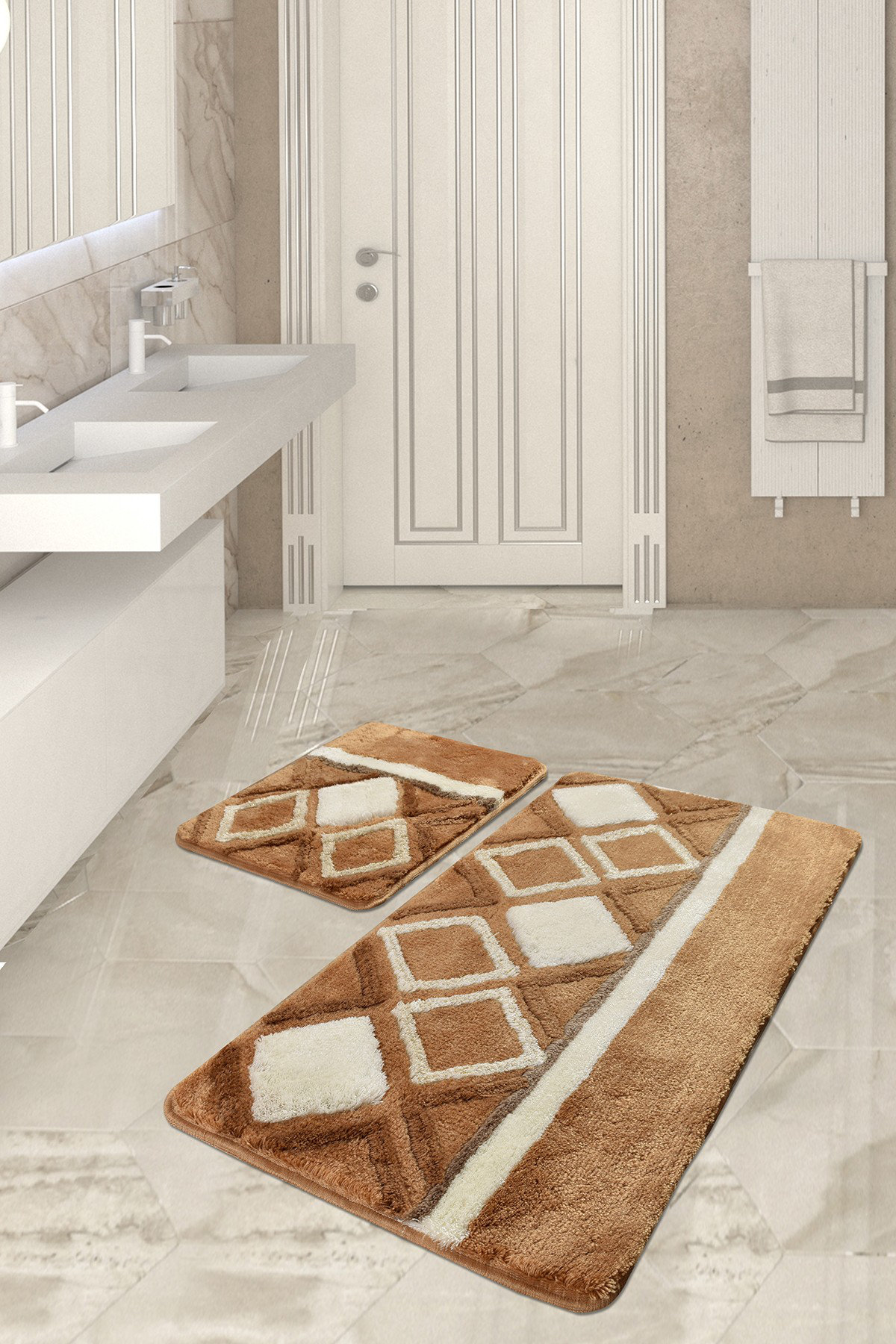 East Urban Home Sodhi Geometric 2 Piece Bath Rug Set | Wayfair