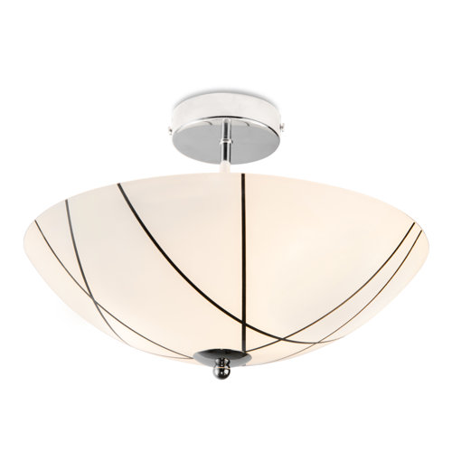 17 Stories Paramore 2-Light Semi Flush Mount Ceiling Light Uplighter ...