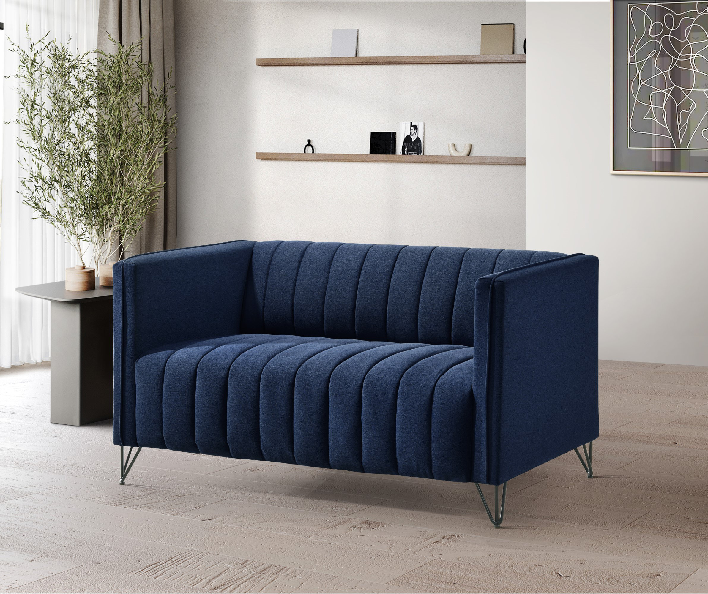 Home Design Inc. Kurtis Square Arm Loveseat | Wayfair