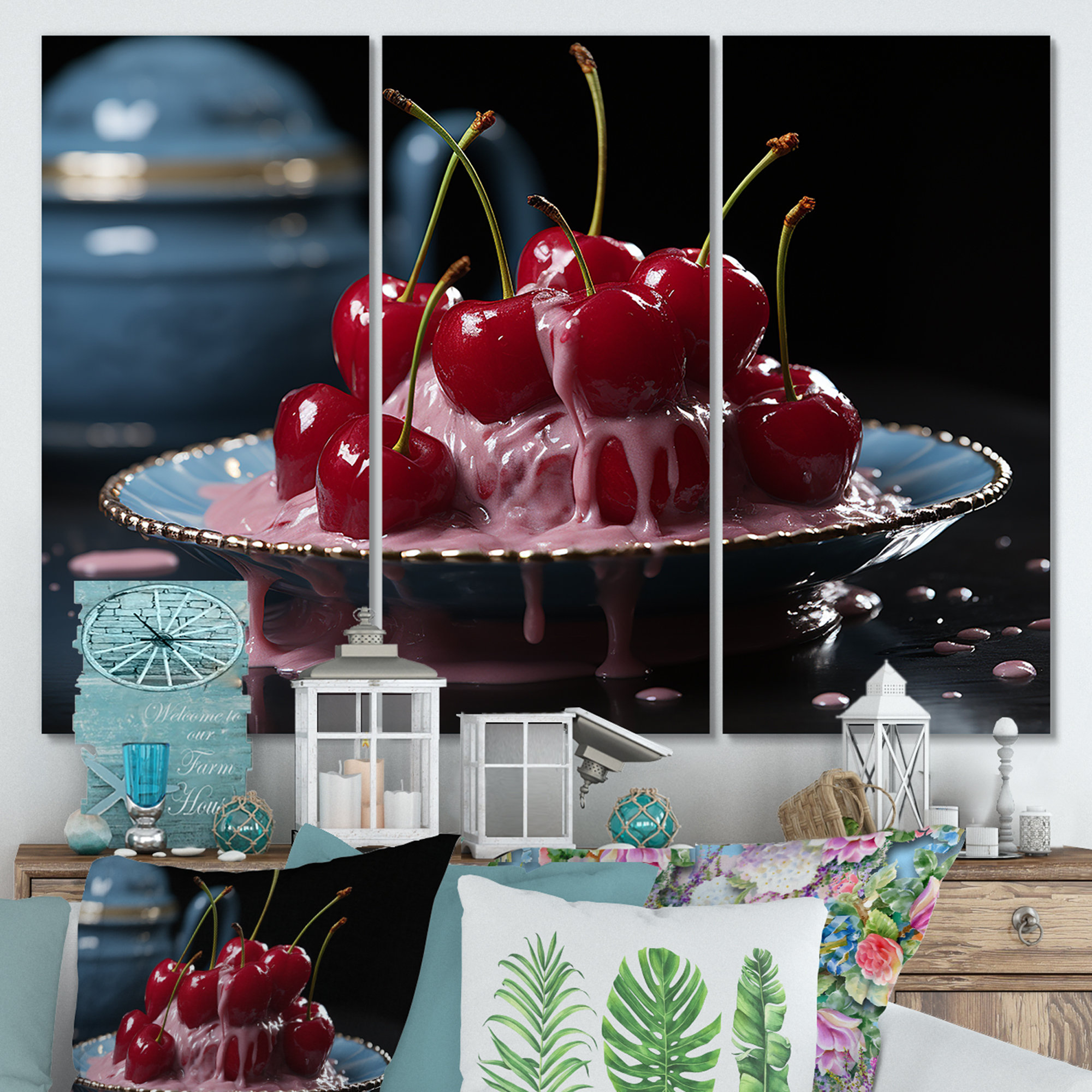 Latitude Run® Cherry Sundae Dessert Explosion - Cherry Wall Art | Wayfair