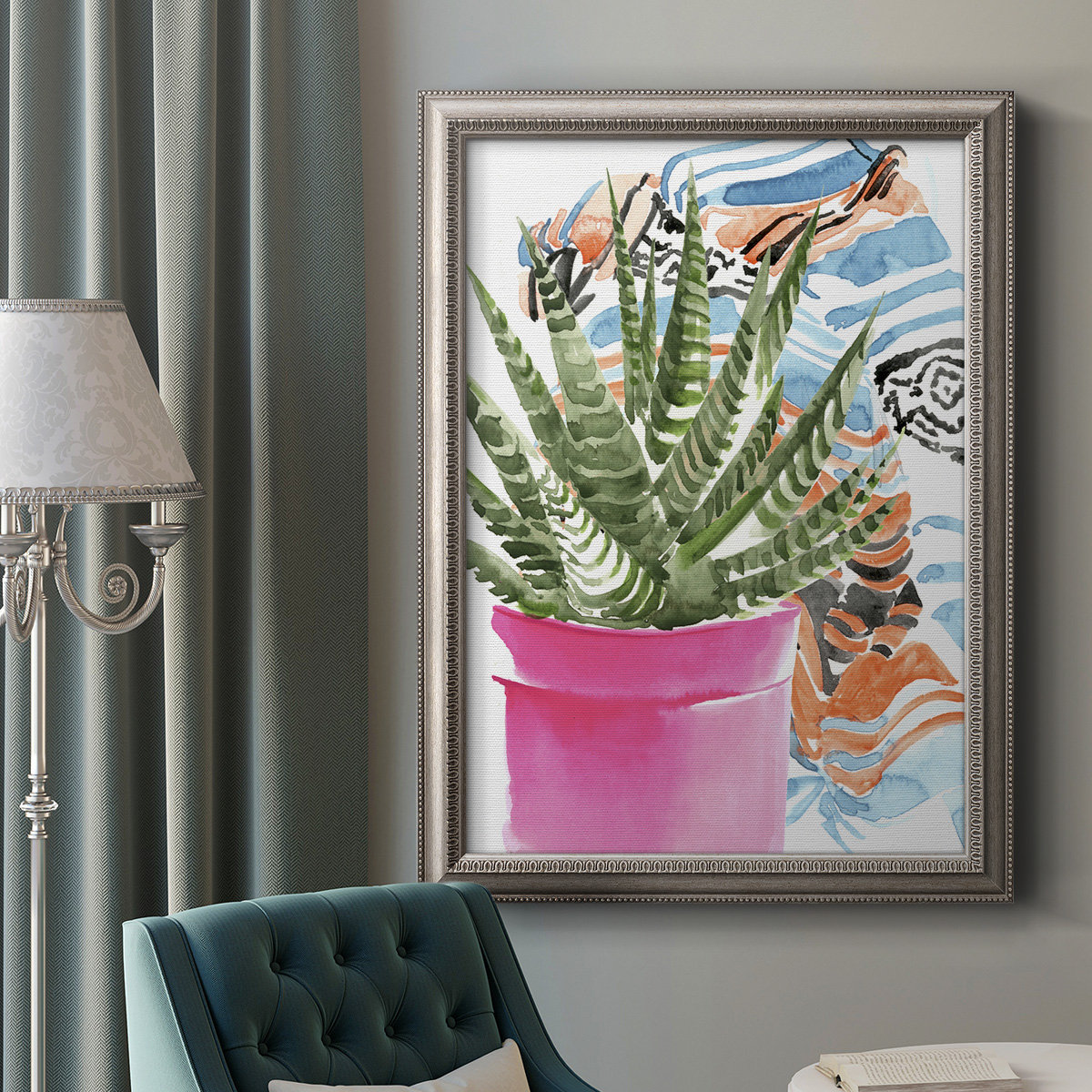 Union Rustic Zebra Succulent II - Picture Frame Print on Canvas | Wayfair