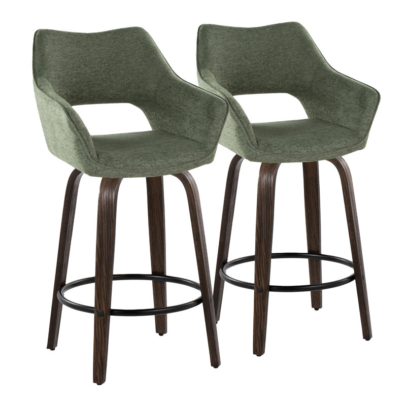 LumiSource Sarah Fixed-Height Polyester Bar & Counter Stool with Bent ...