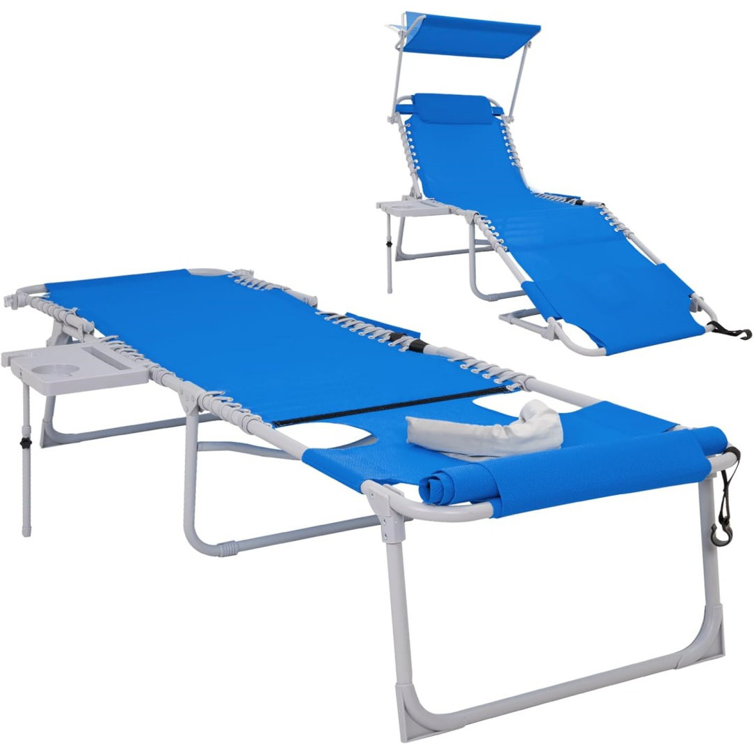 Rosecliff Heights 4 In 1 Tanning Chair With Face Hole & Canopy & Side ...