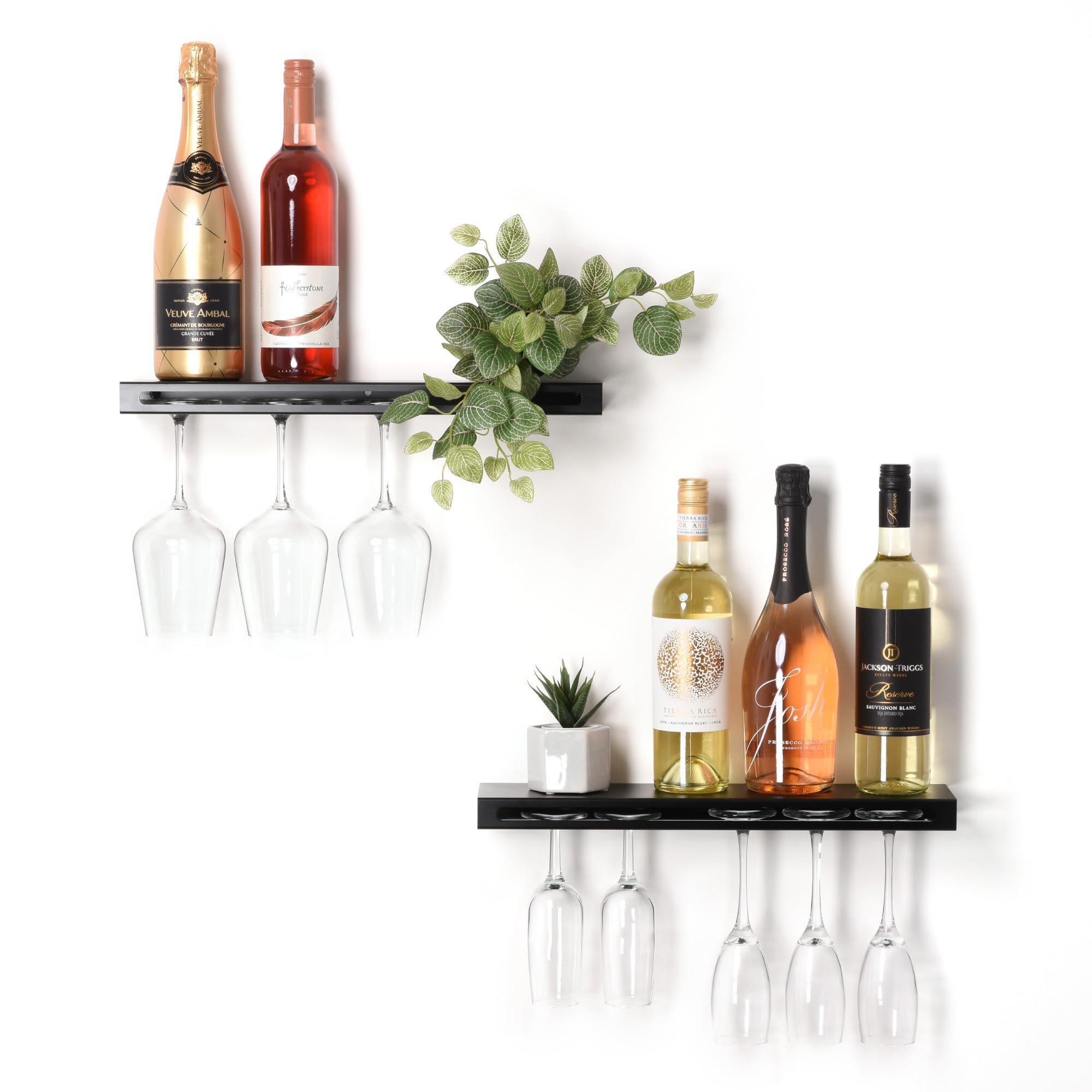 Latitude Run® Wall Mounted Wine Rack (Pack Of 2), Metal Floating Bar ...