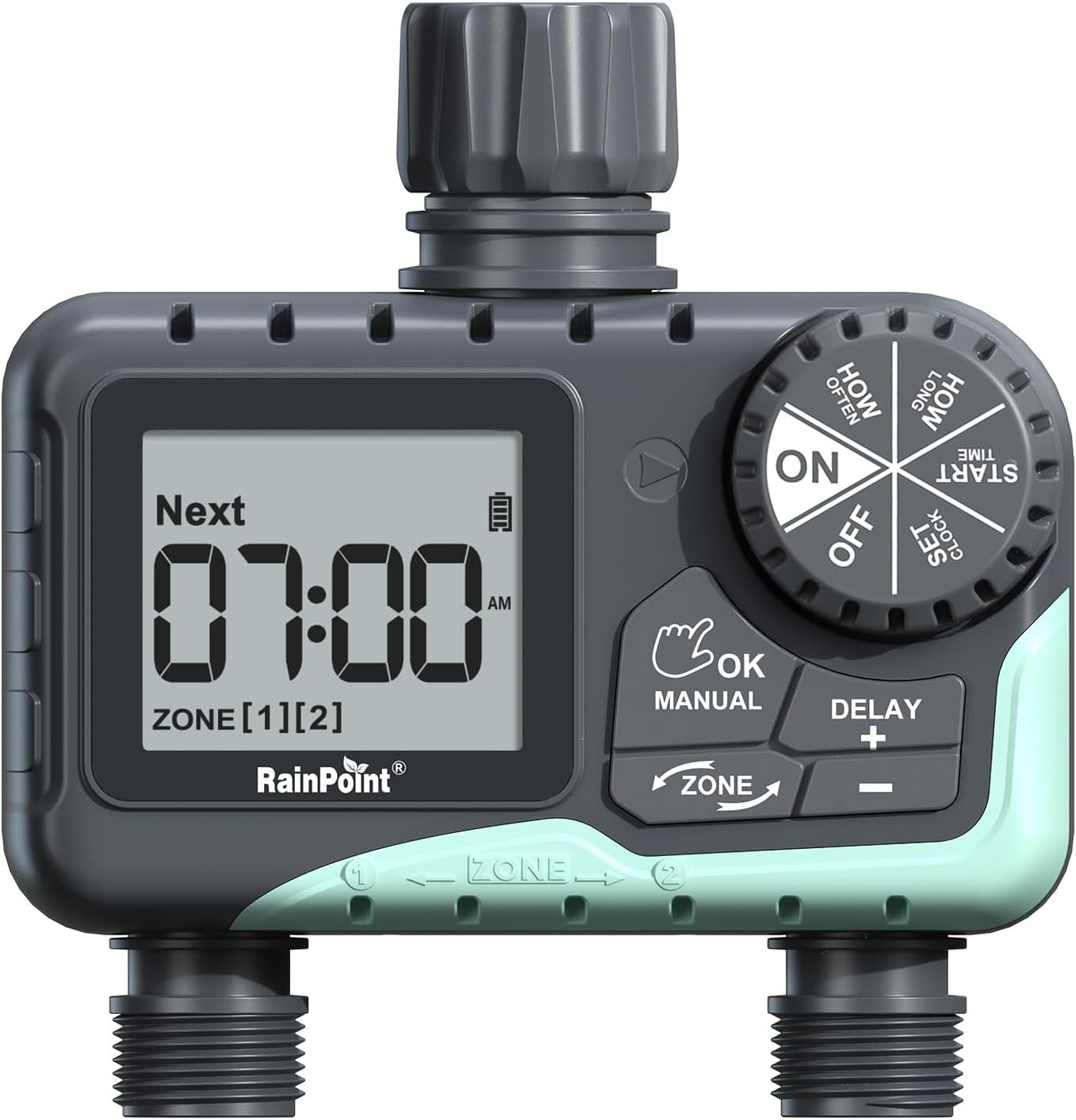 Nordic Hygge Water Timer For Garden Hose - 2 Zone Sprinkler Timer With ...