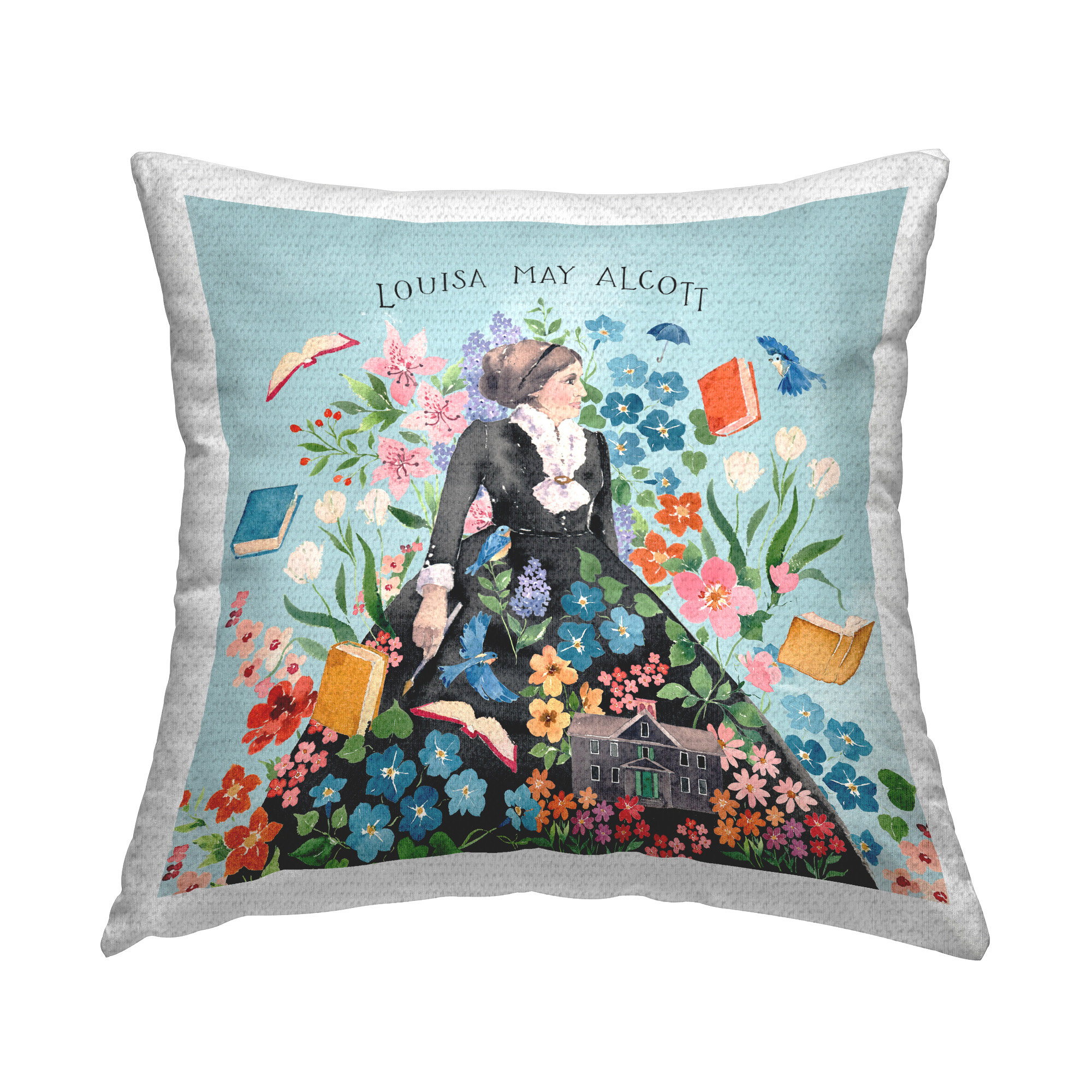 Stupell Industries Louisa May Alcott Portrait Printed Outdoor Throw ...