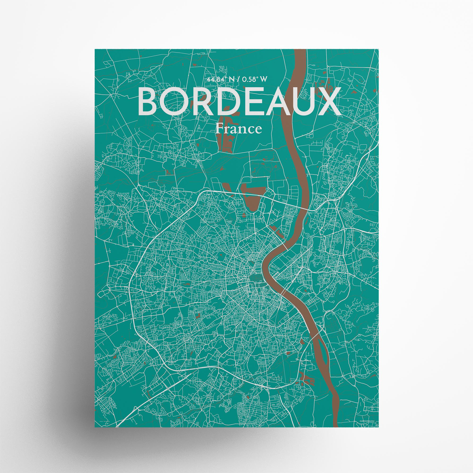 17 Stories Bordeaux City Map Graphic Art In Nature - Wayfair Canada