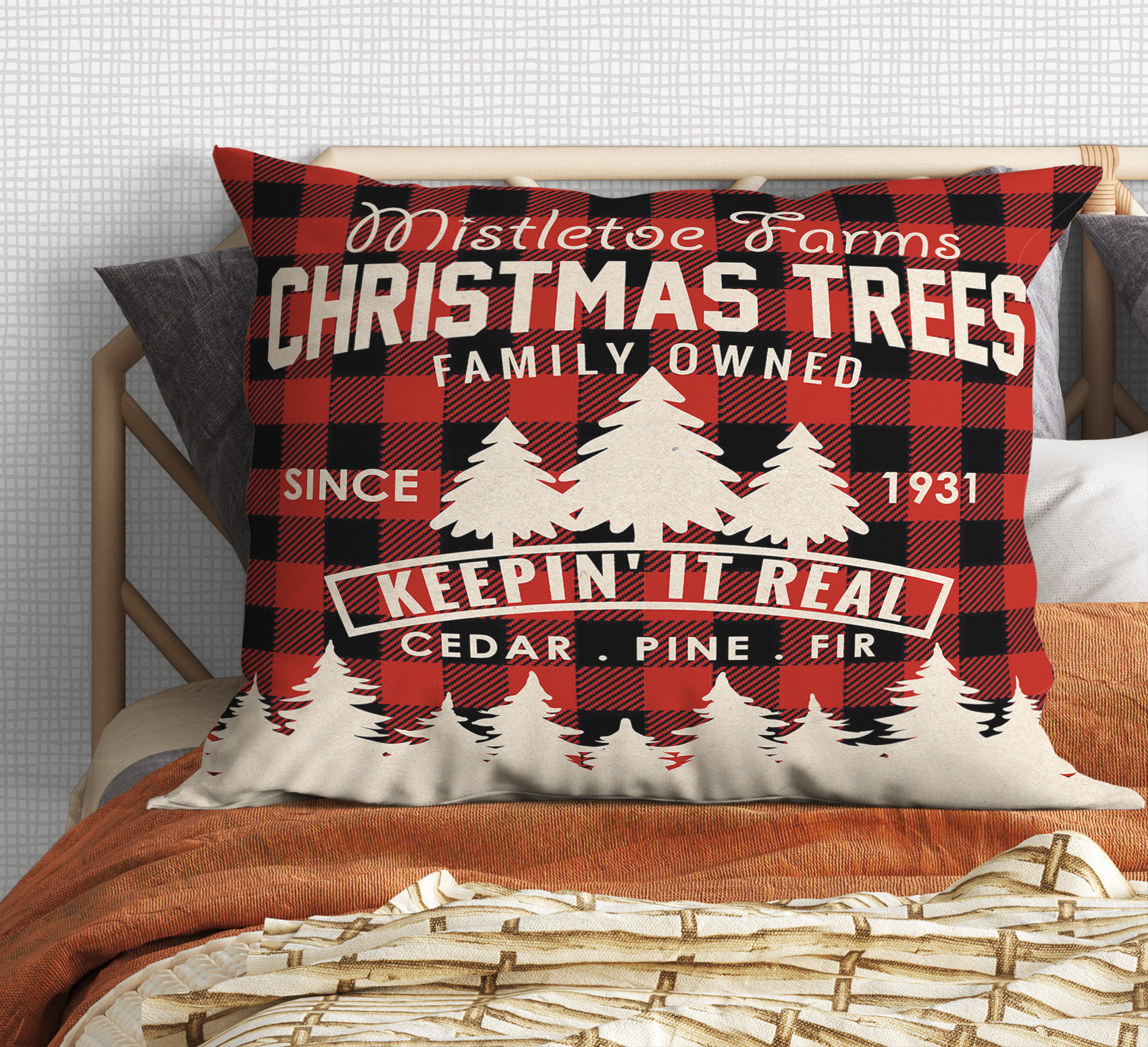 HeartBeat Studios Mistletoe Farms Indoor/Outdoor Throw Pillow Mistletoe ...