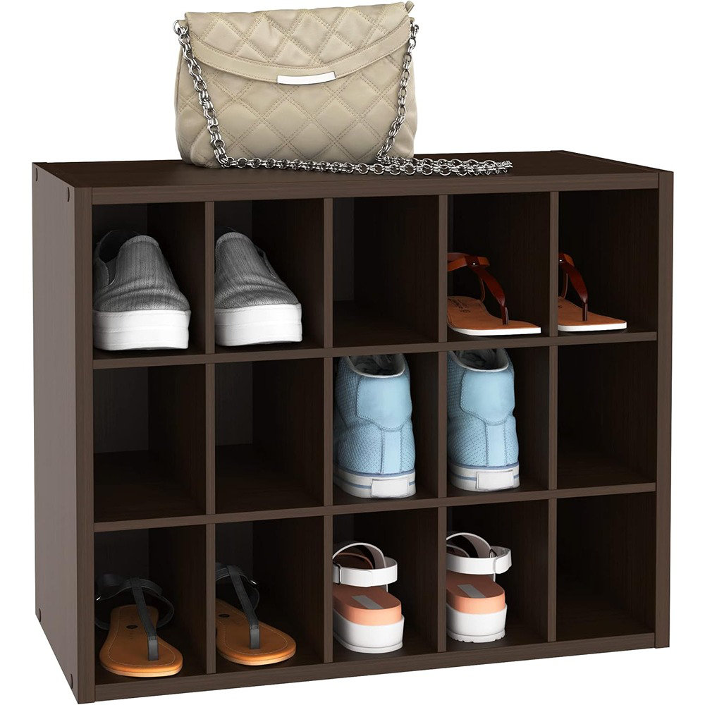 Latitude Run® 15-Cube Stackable Storage Organizer – Wood Shelves For ...