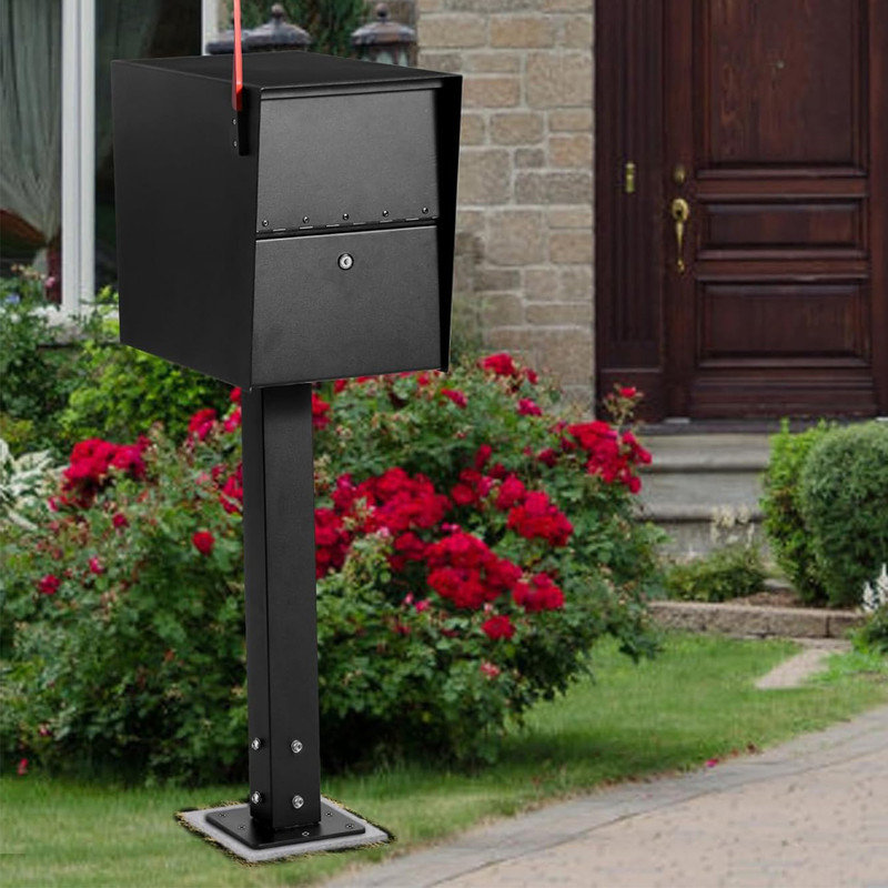AMIZOY Mailbox Post with Post Base, 27" High Mailbox Mounting Post ...