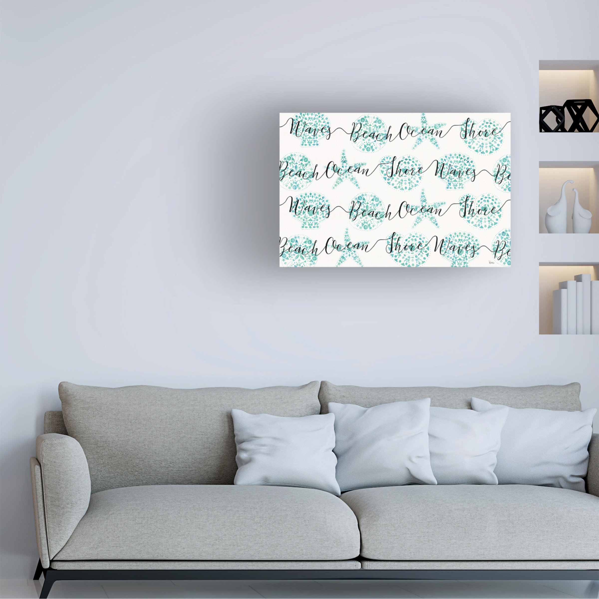 Trinx Veronique Charron ''Sea Charms IX Teal'' Canvas Art | Wayfair