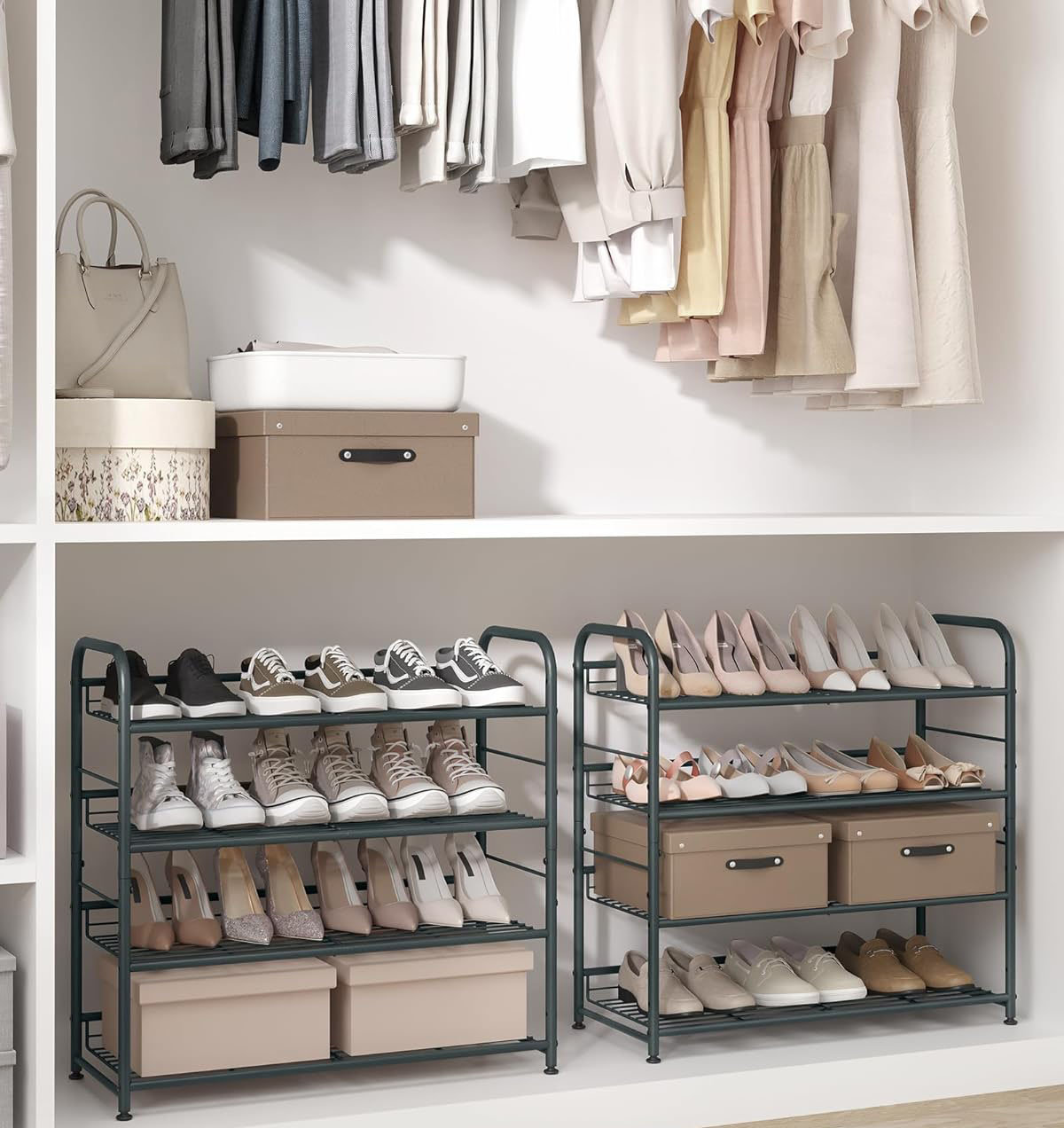 Rebrilliant Range-chaussures à 4 niveaux pour placard, peut contenir ...