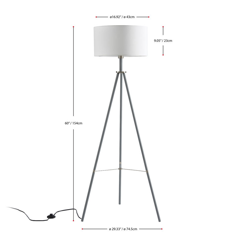George Oliver Delafield 61'' Tripod Floor Lamp & Reviews | Wayfair