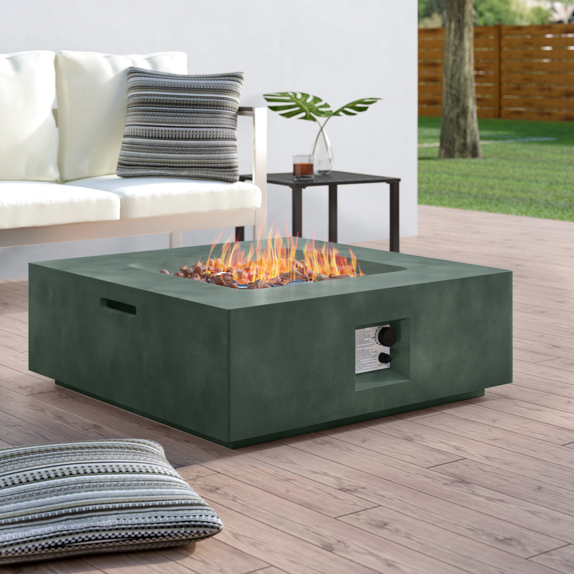 Trent Austin Design® Kinzie Concrete Propane Fire Pit & Reviews | Wayfair